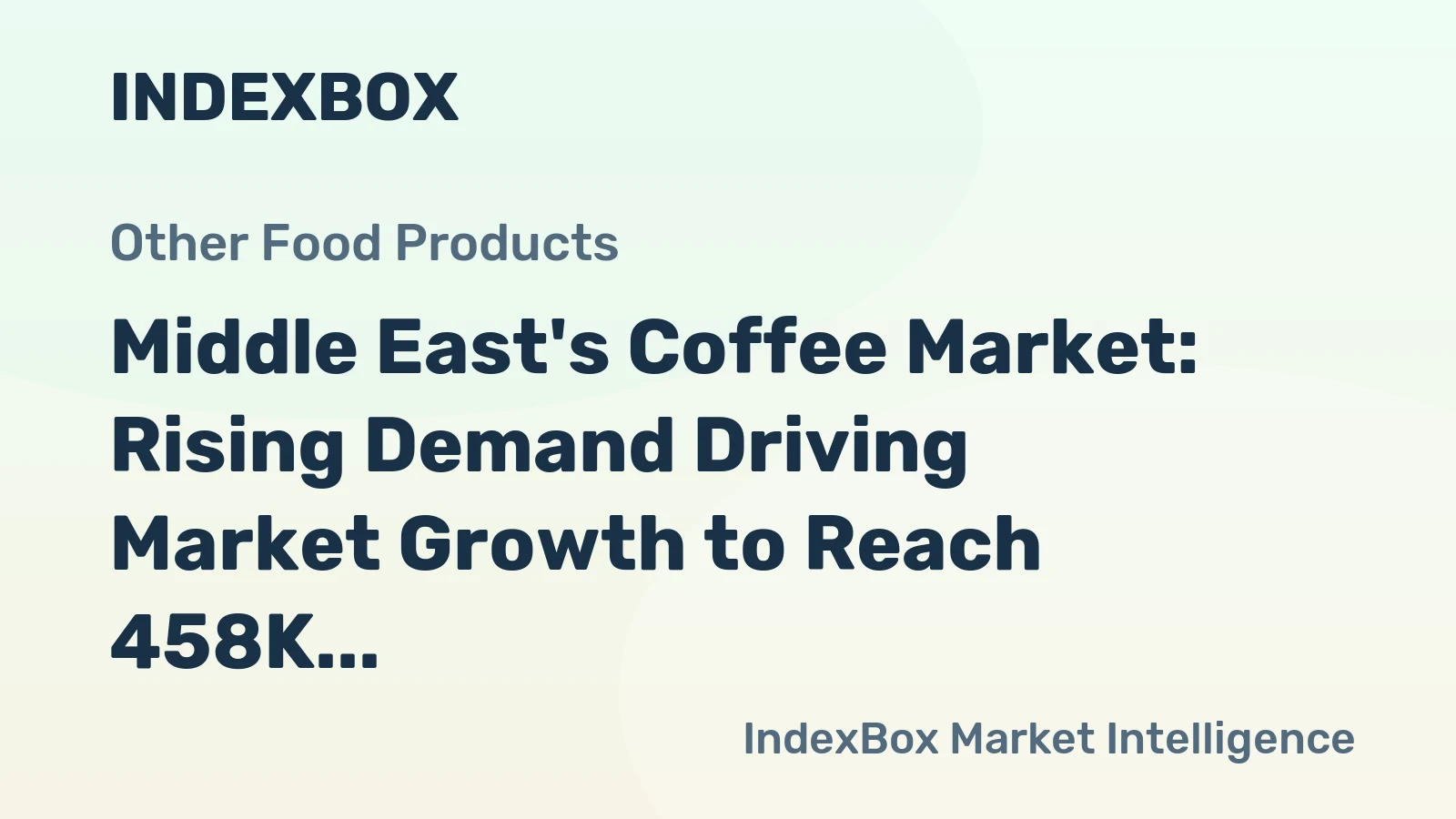 Middle East's Coffee Market: Rising Demand Driving Market Growth to Reach 458K tons and $4.1B by 2035