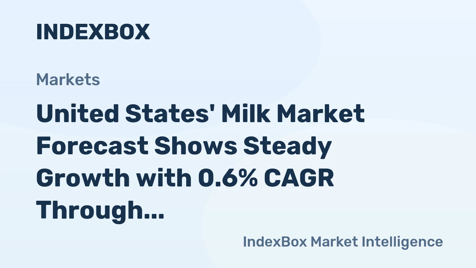 United States' Milk Market Forecast Shows Steady Growth with 0.6% CAGR Through 2035