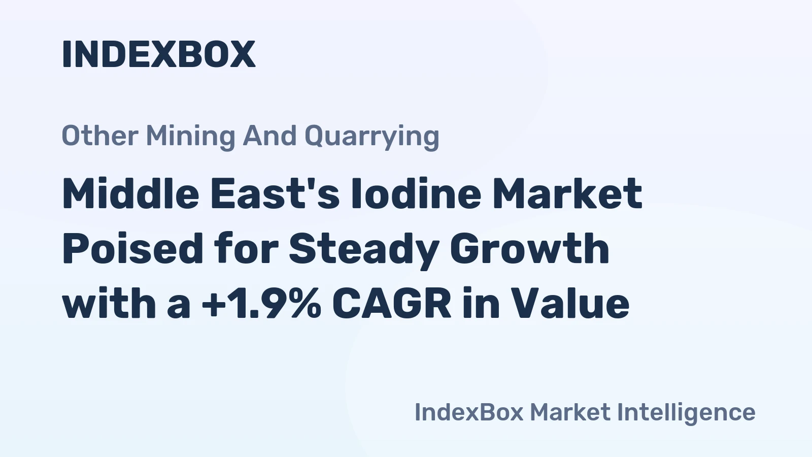Middle East's Iodine Market Poised for Steady Growth with a +1.9% CAGR in Value