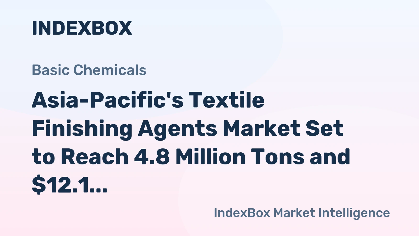 Asia-Pacific's Textile Finishing Agents Market Set to Reach 4.8 Million Tons and $12.1 Billion