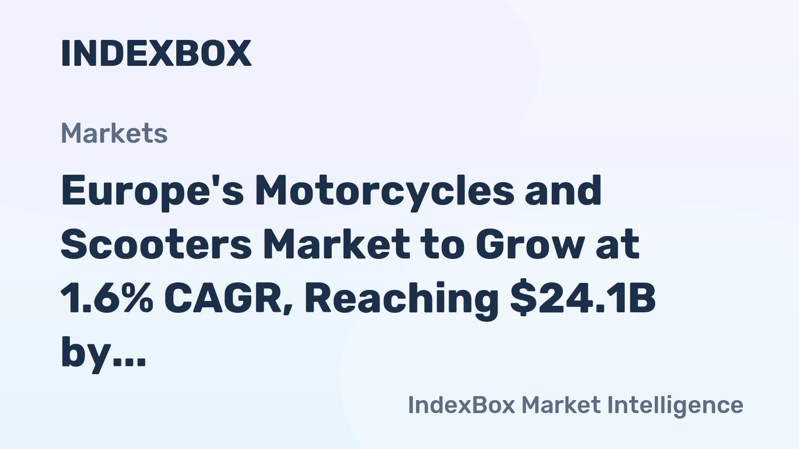 Europe's Motorcycles and Scooters Market to Grow at 1.6% CAGR, Reaching $24.1B by 2035