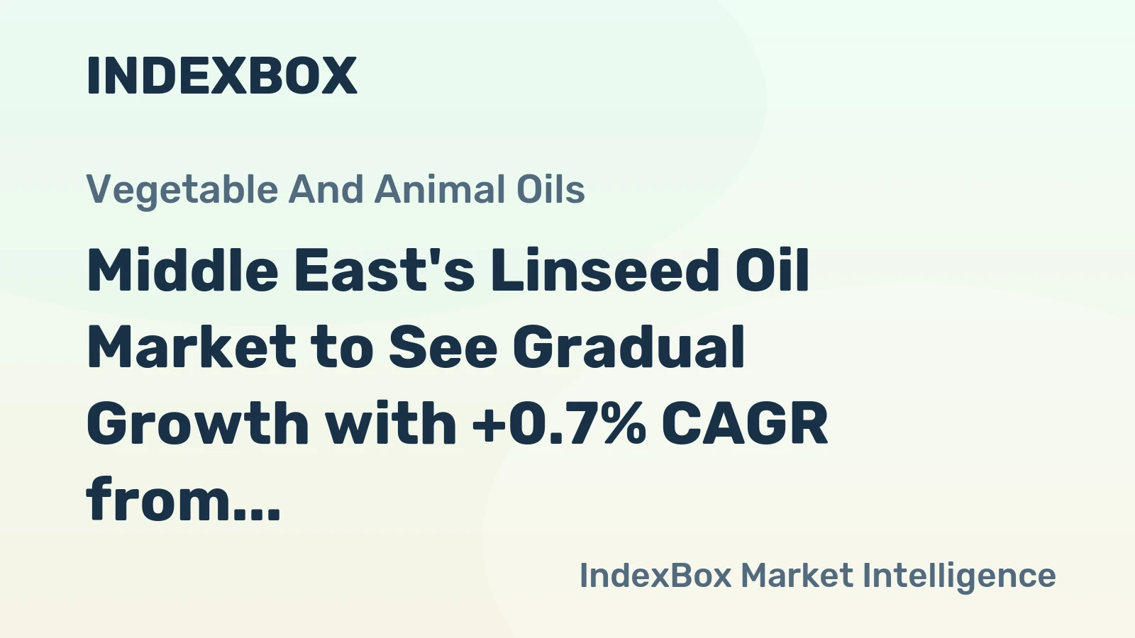 Middle East's Linseed Oil Market to See Gradual Growth with +0.7% CAGR from 2024-2035, Reaching 8.8K Tons