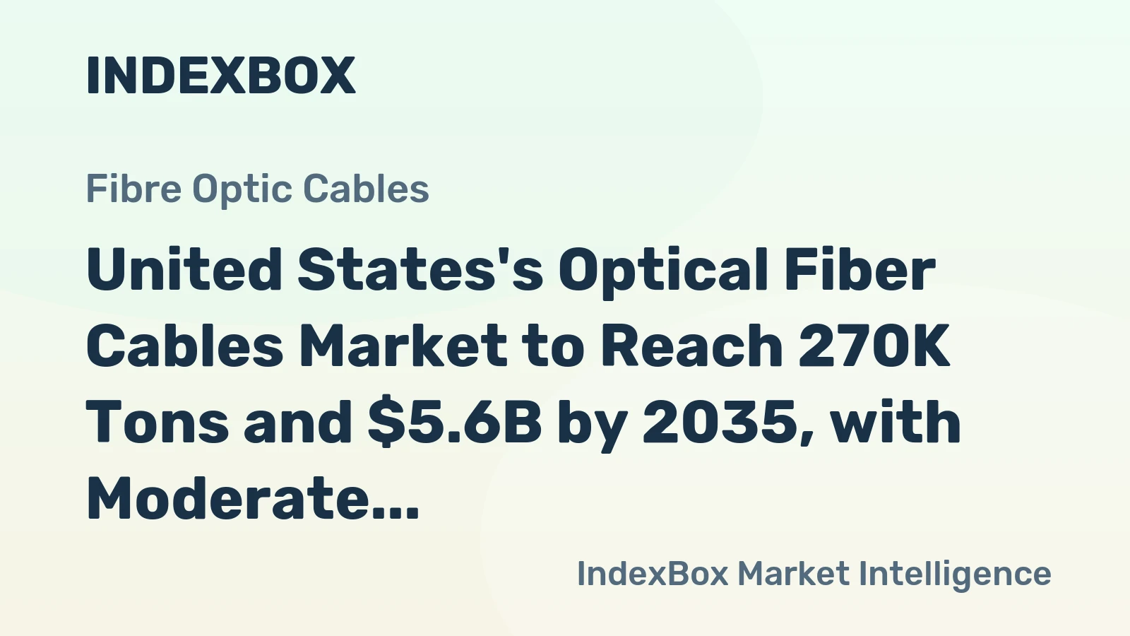 United States's Optical Fiber Cables Market to Reach 270K Tons and $5.6B by 2035, with Moderate Growth Expected