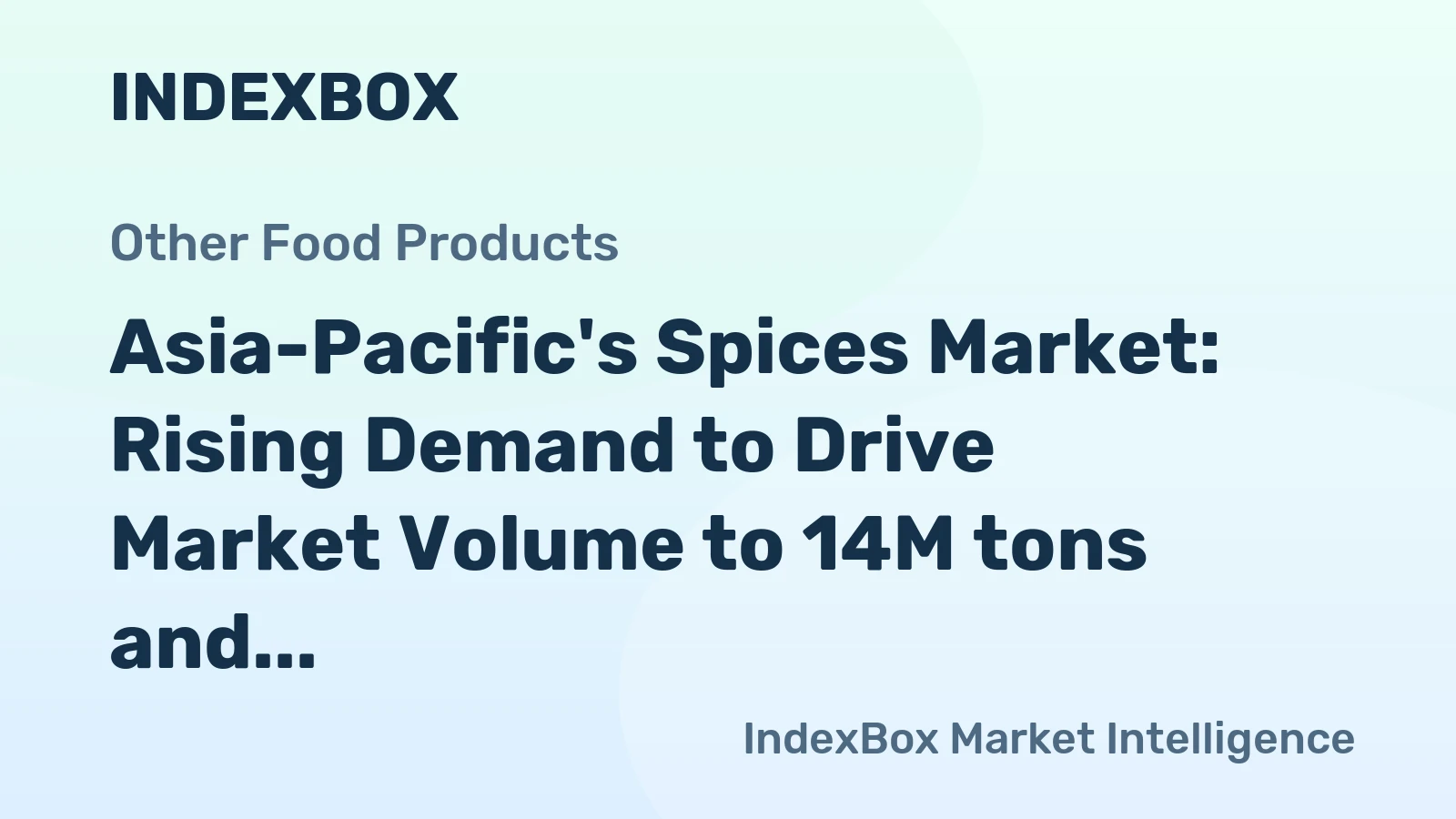 Asia-Pacific's Spices Market: Rising Demand to Drive Market Volume to 14M tons and Market Value to $38B by 2035
