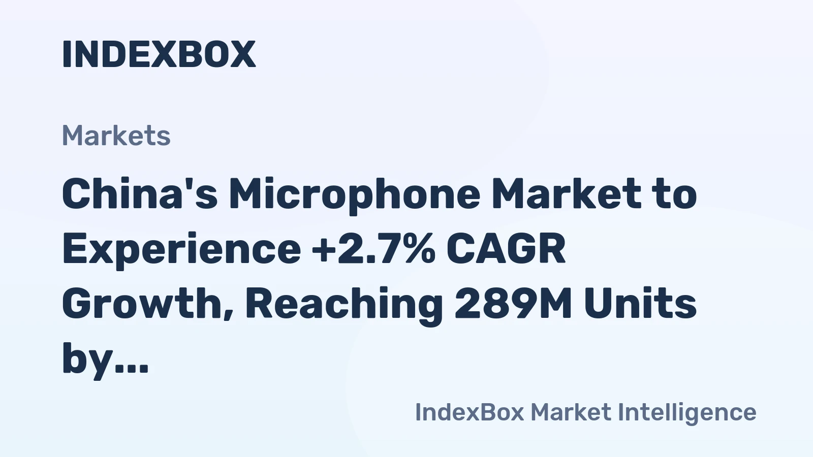 China's Microphone Market to Experience +2.7% CAGR Growth, Reaching 289M Units by 2035