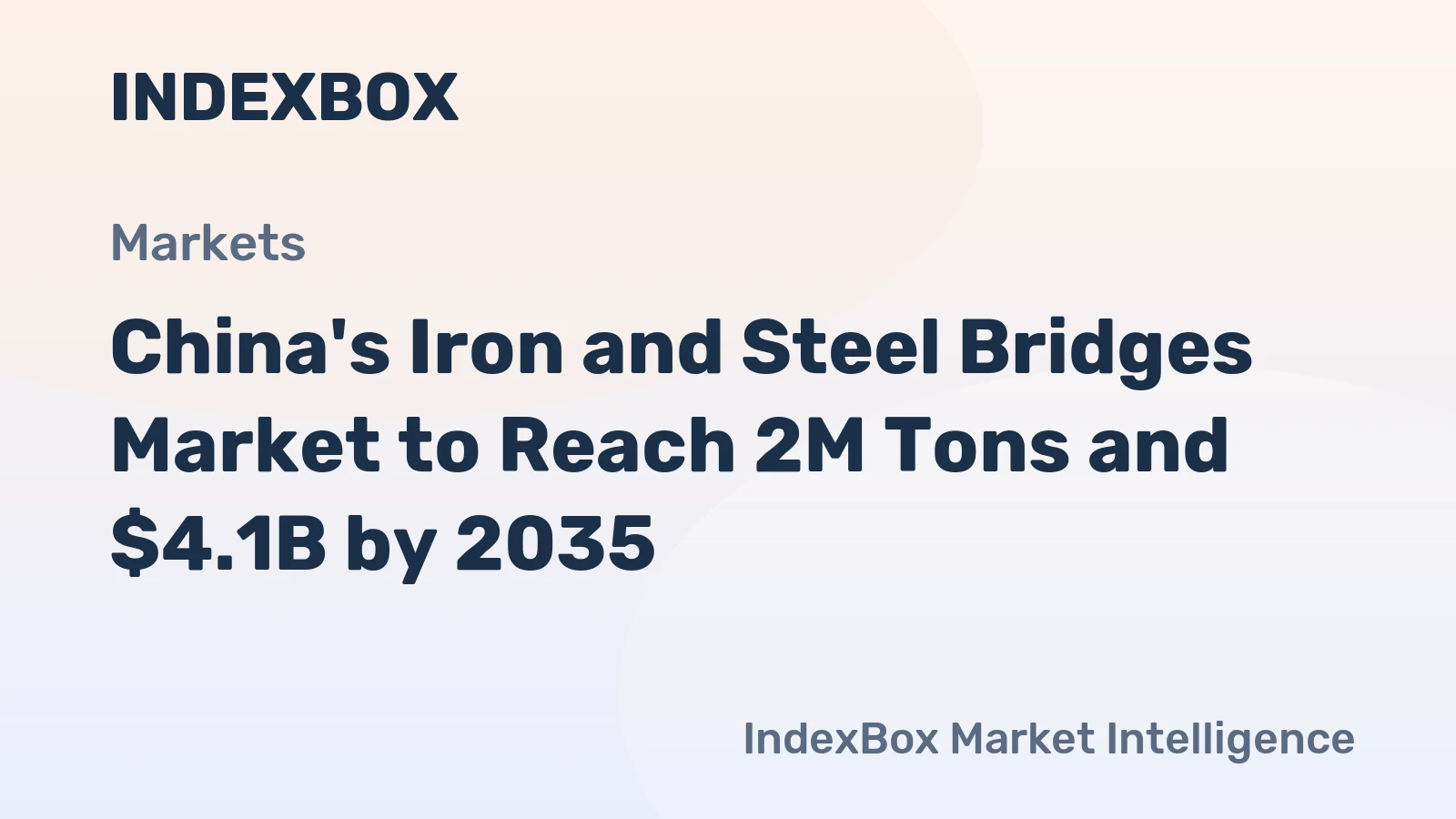 China's Iron and Steel Bridges Market to Reach 2M Tons and $4.1B by 2035