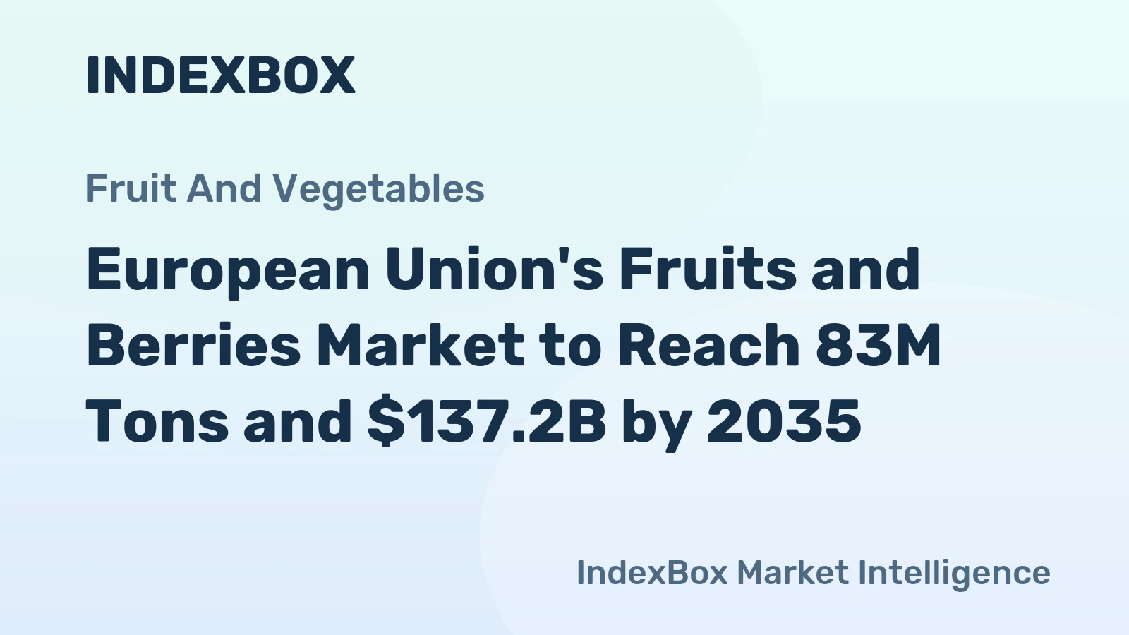 European Union's Fruits and Berries Market to Reach 83M Tons and $137.2B by 2035