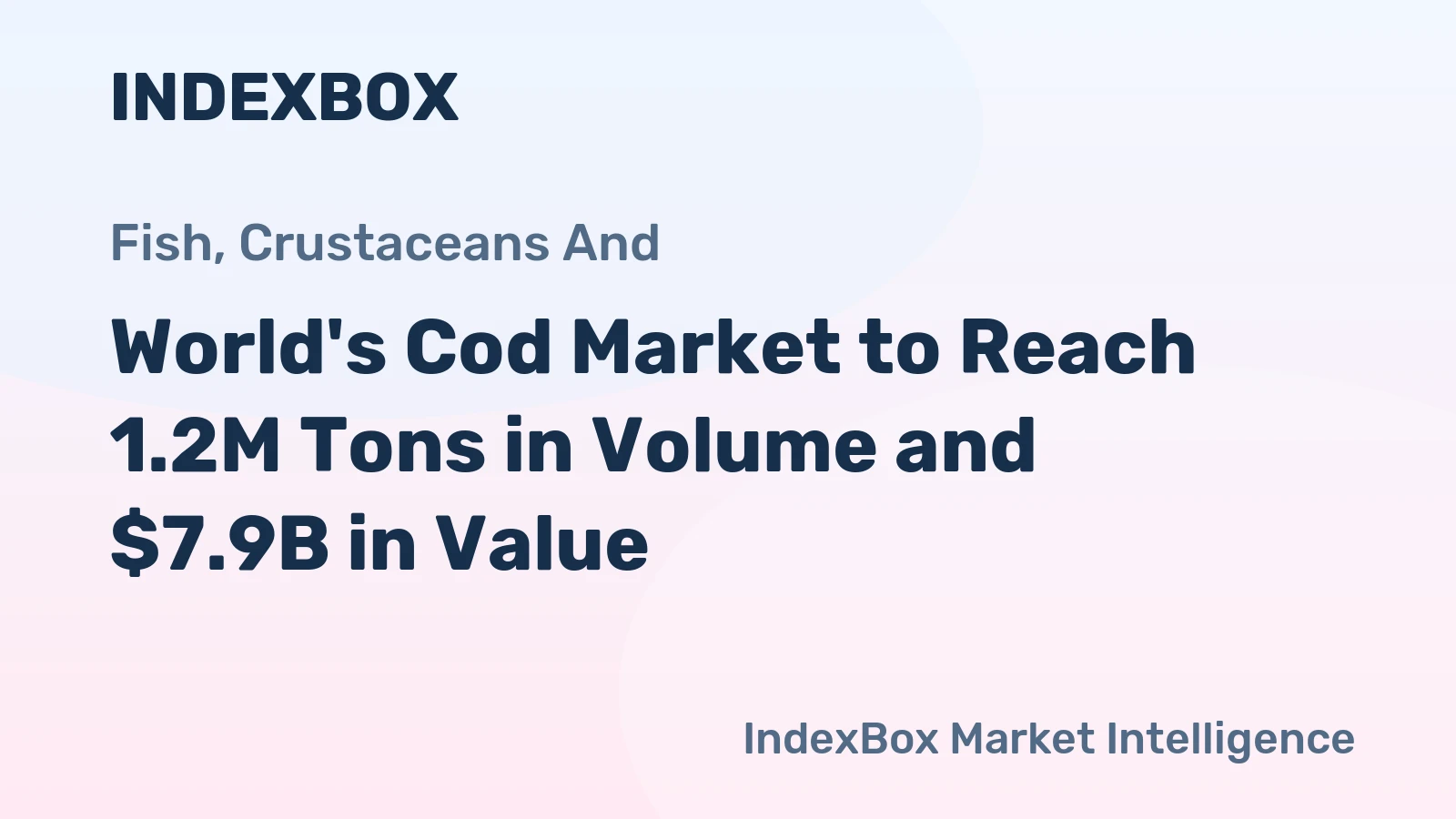 World's Cod Market to Reach 1.2M Tons in Volume and $7.9B in Value
