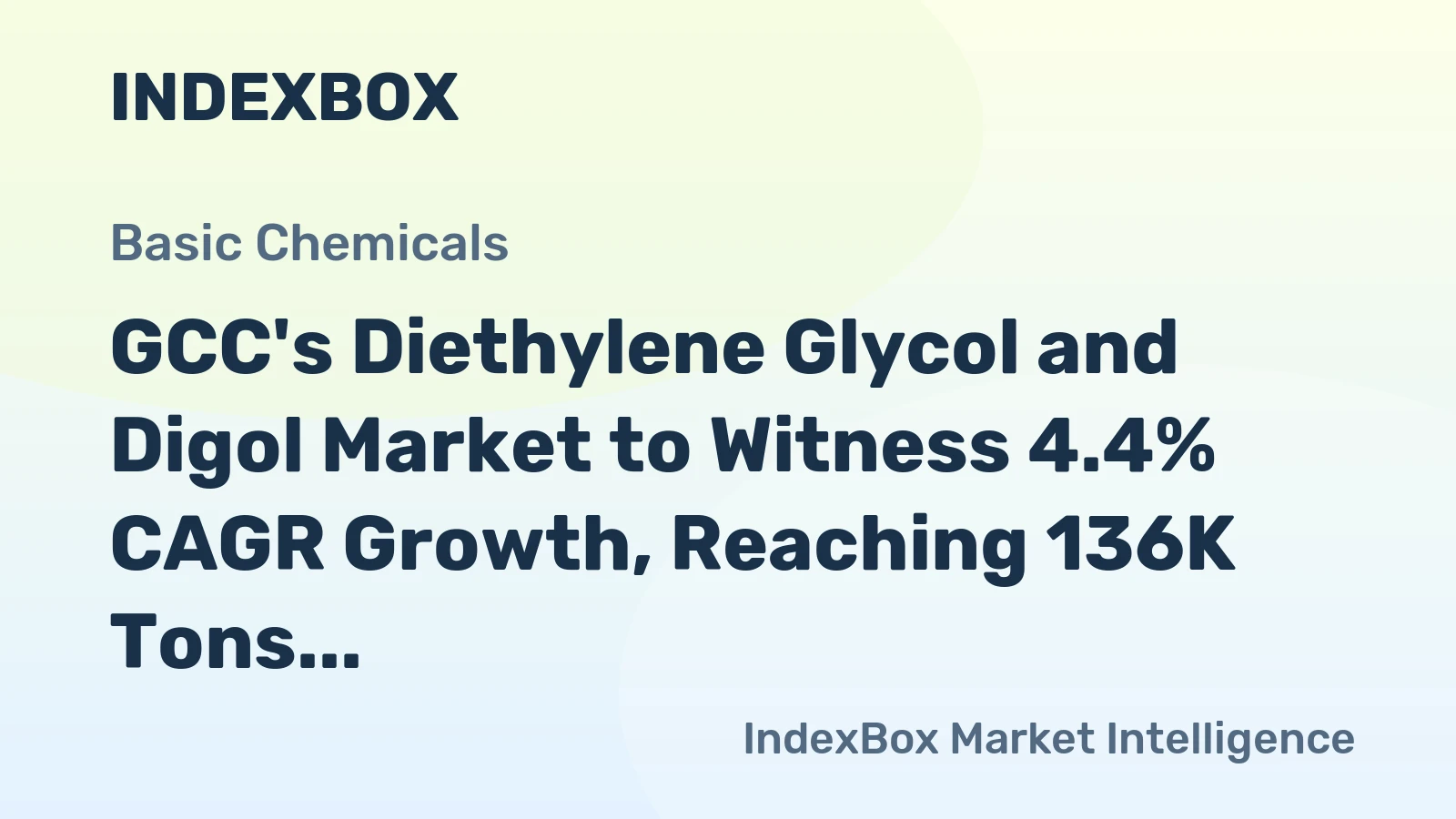 GCC's Diethylene Glycol and Digol Market to Witness 4.4% CAGR Growth, Reaching 136K Tons by 2035
