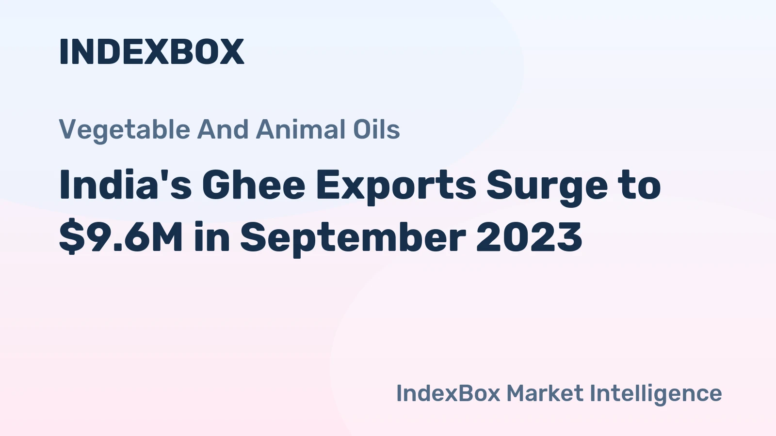 India's Ghee Exports Surge to $9.6M in September 2023