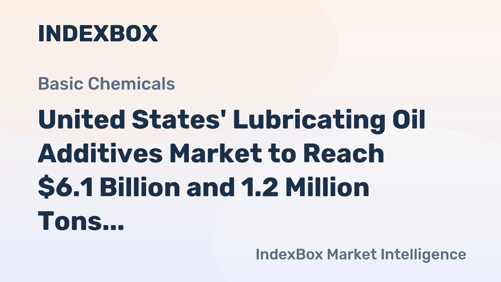 United States' Lubricating Oil Additives Market to Reach $6.1 Billion and 1.2 Million Tons by 2035