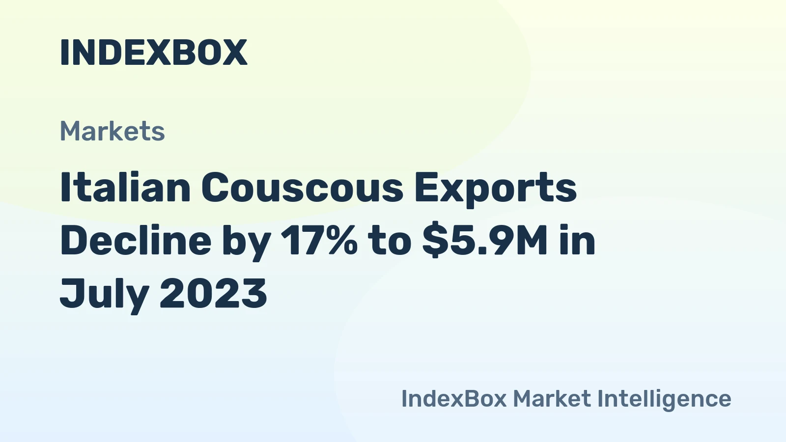 Italian Couscous Exports Decline by 17% to $5.9M in July 2023
