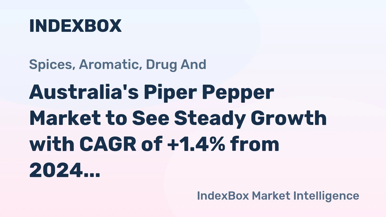 Australia's Piper Pepper Market to See Steady Growth with CAGR of +1.4% from 2024 to 2035