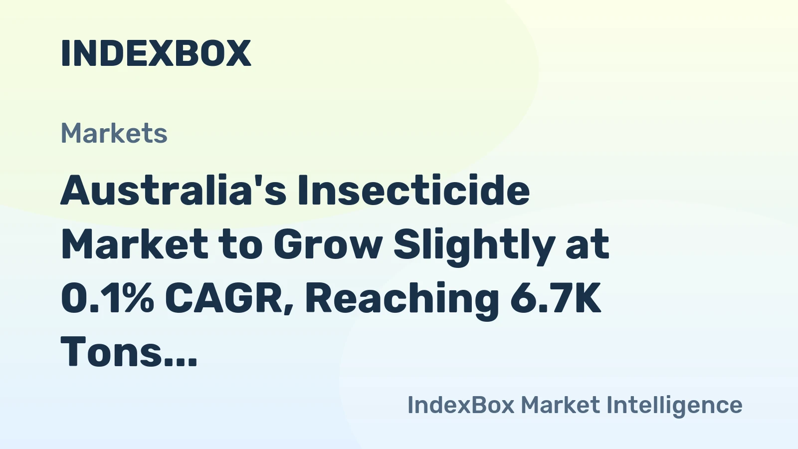Australia's Insecticide Market to Grow Slightly at 0.1% CAGR, Reaching 6.7K Tons by 2035