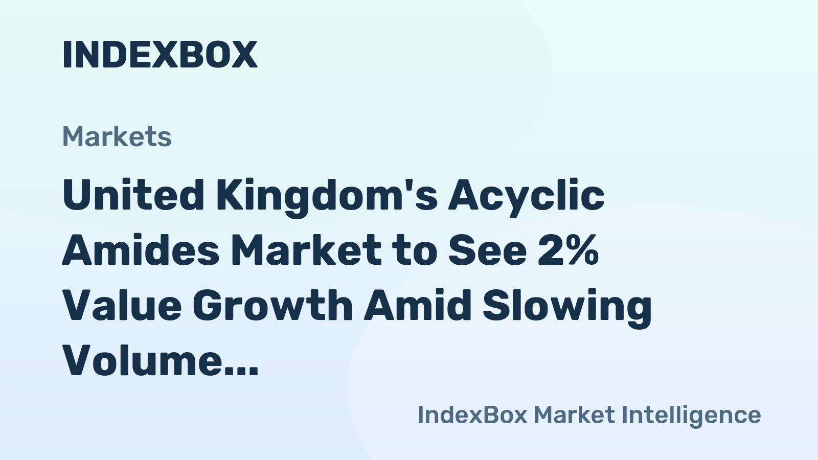 United Kingdom's Acyclic Amides Market to See 2% Value Growth Amid Slowing Volume Expansion