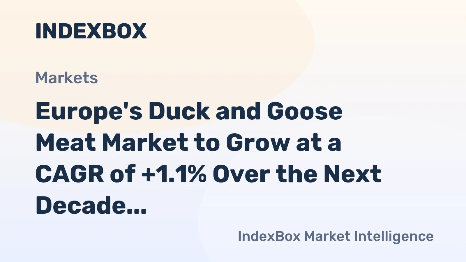 Europe's Duck and Goose Meat Market to Grow at a CAGR of +1.1% Over the Next Decade
