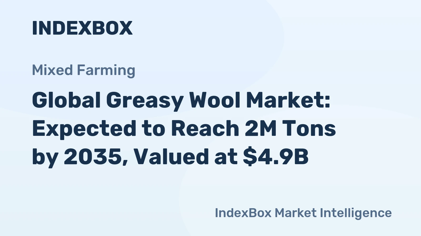 Global Greasy Wool Market: Expected to Reach 2M Tons by 2035, Valued at $4.9B