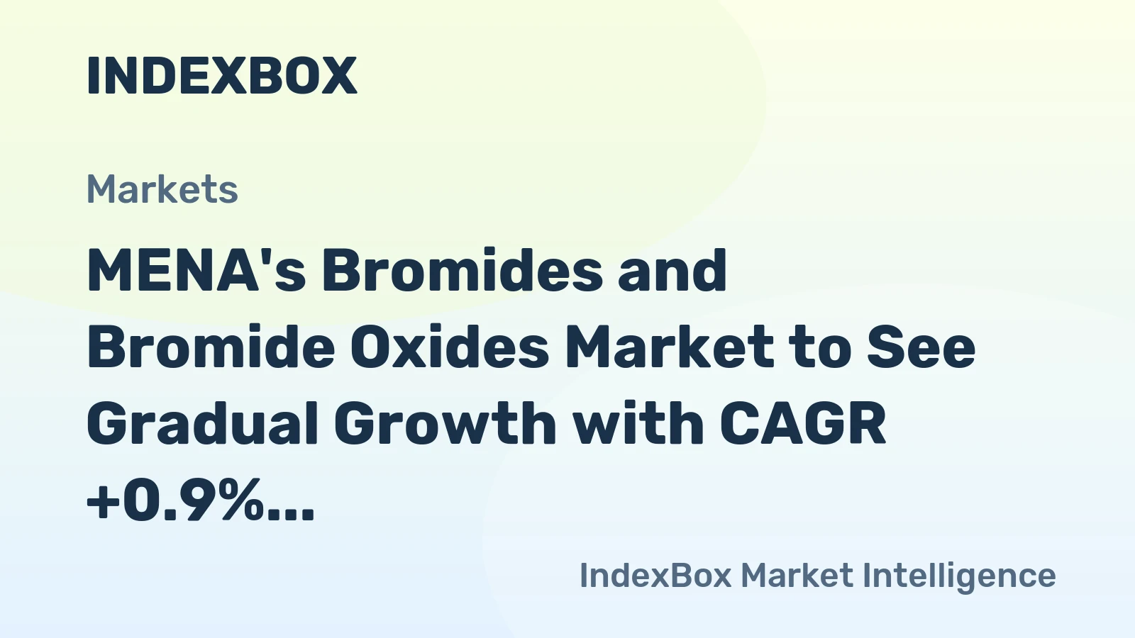 MENA's Bromides and Bromide Oxides Market to See Gradual Growth with CAGR +0.9% through 2035