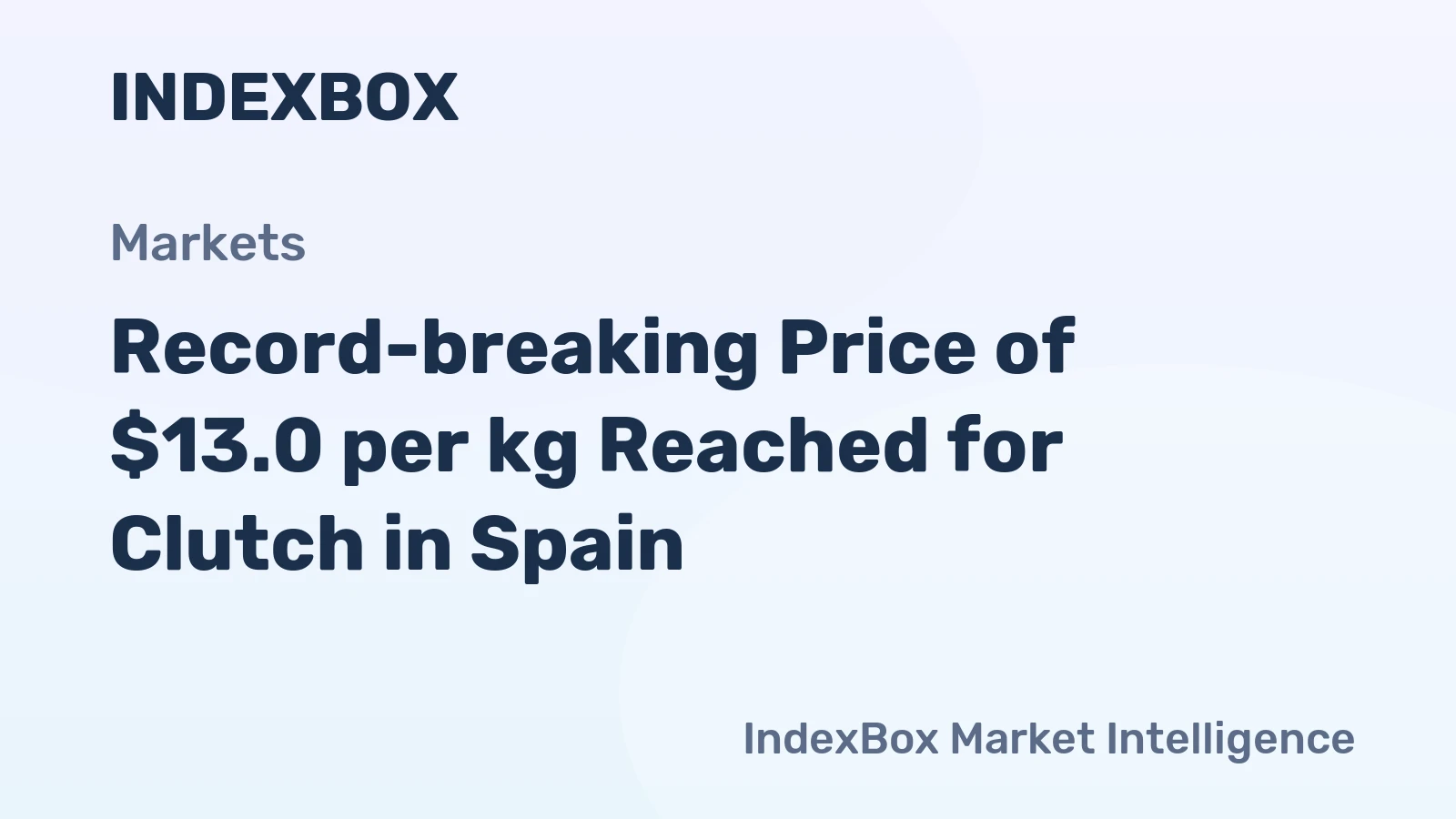 Record-breaking Price of $13.0 per kg Reached for Clutch in Spain