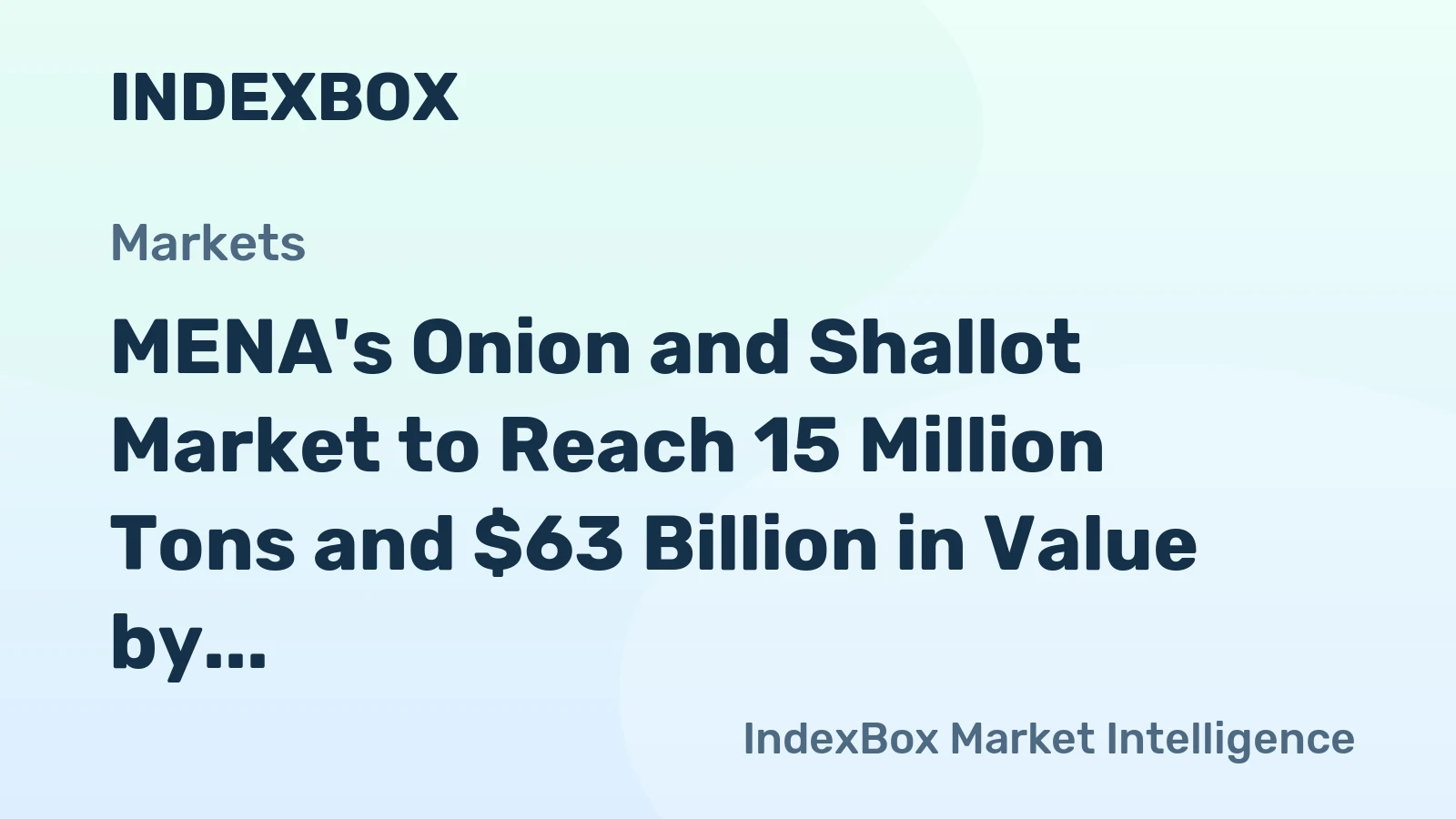 MENA's Onion and Shallot Market to Reach 15 Million Tons and $63 Billion in Value by 2035