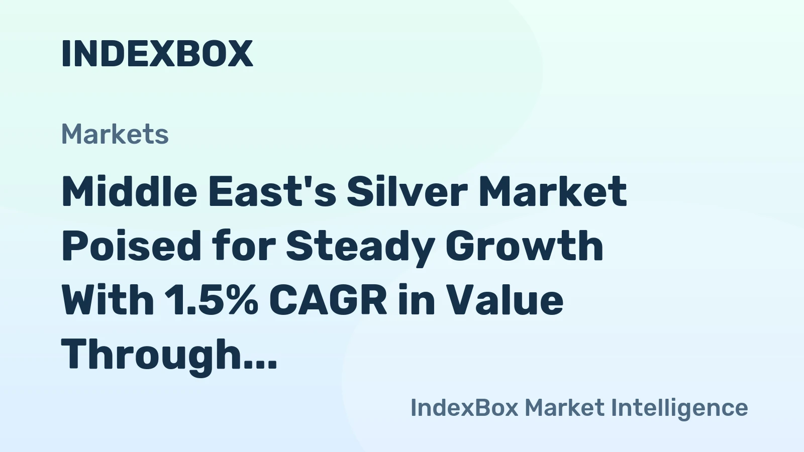 Middle East's Silver Market Poised for Steady Growth With 1.5% CAGR in Value Through 2035