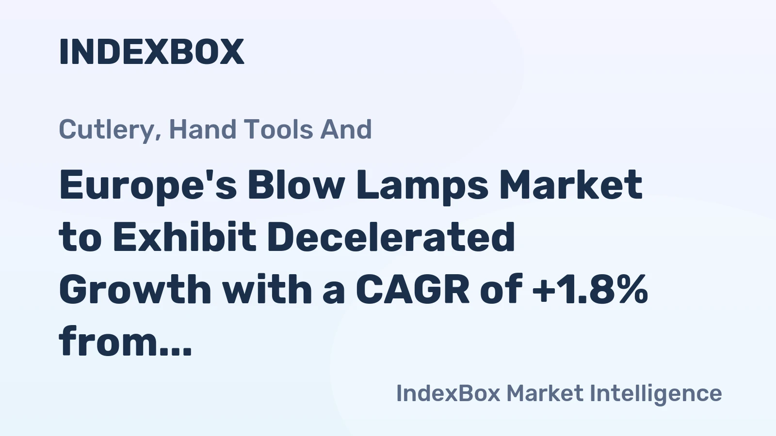 Europe's Blow Lamps Market to Exhibit Decelerated Growth with a CAGR of +1.8% from 2024-2035