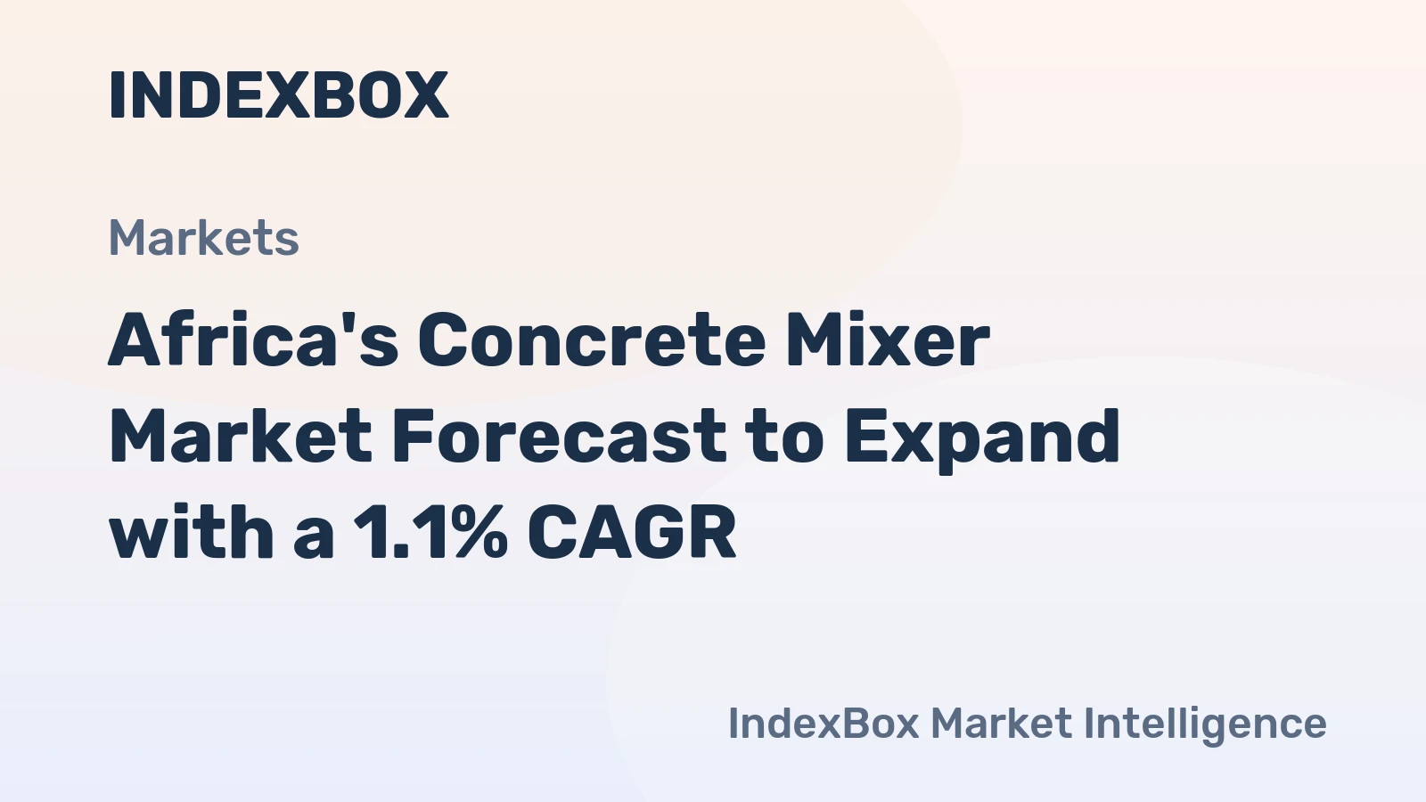 Africa's Concrete Mixer Market Forecast to Expand with a 1.1% CAGR