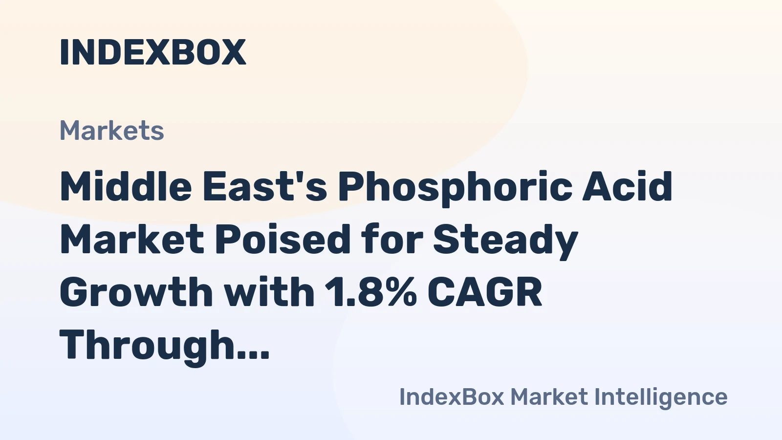 Middle East's Phosphoric Acid Market Poised for Steady Growth with 1.8% CAGR Through 2035