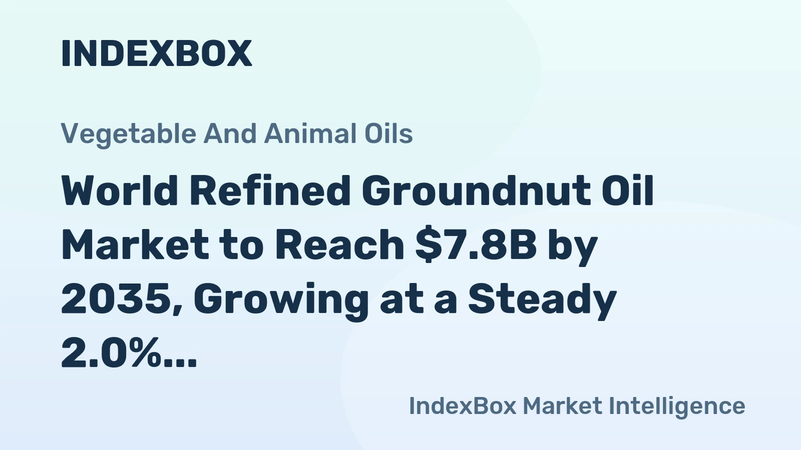 World Refined Groundnut Oil Market to Reach $7.8B by 2035, Growing at a Steady 2.0% CAGR