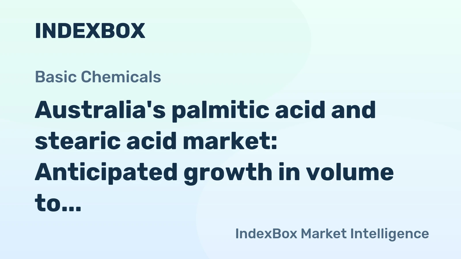 Australia's palmitic acid and stearic acid market: Anticipated growth in volume to 2.7K tons by 2035, reaching $5.5M in value.