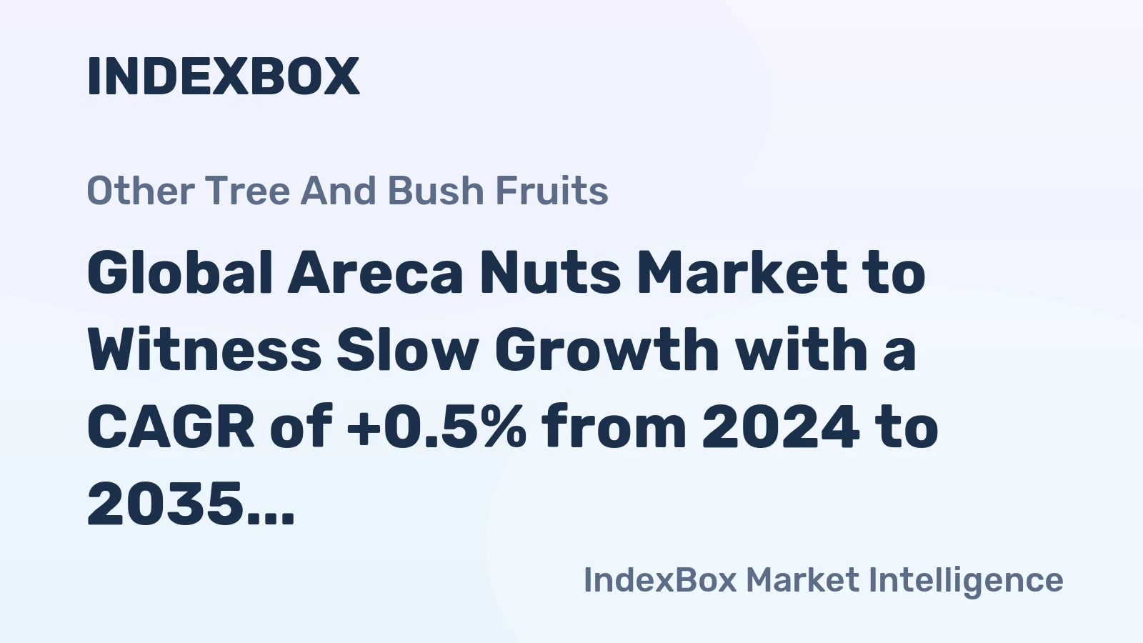 Global Areca Nuts Market to Witness Slow Growth with a CAGR of +0.5% from 2024 to 2035