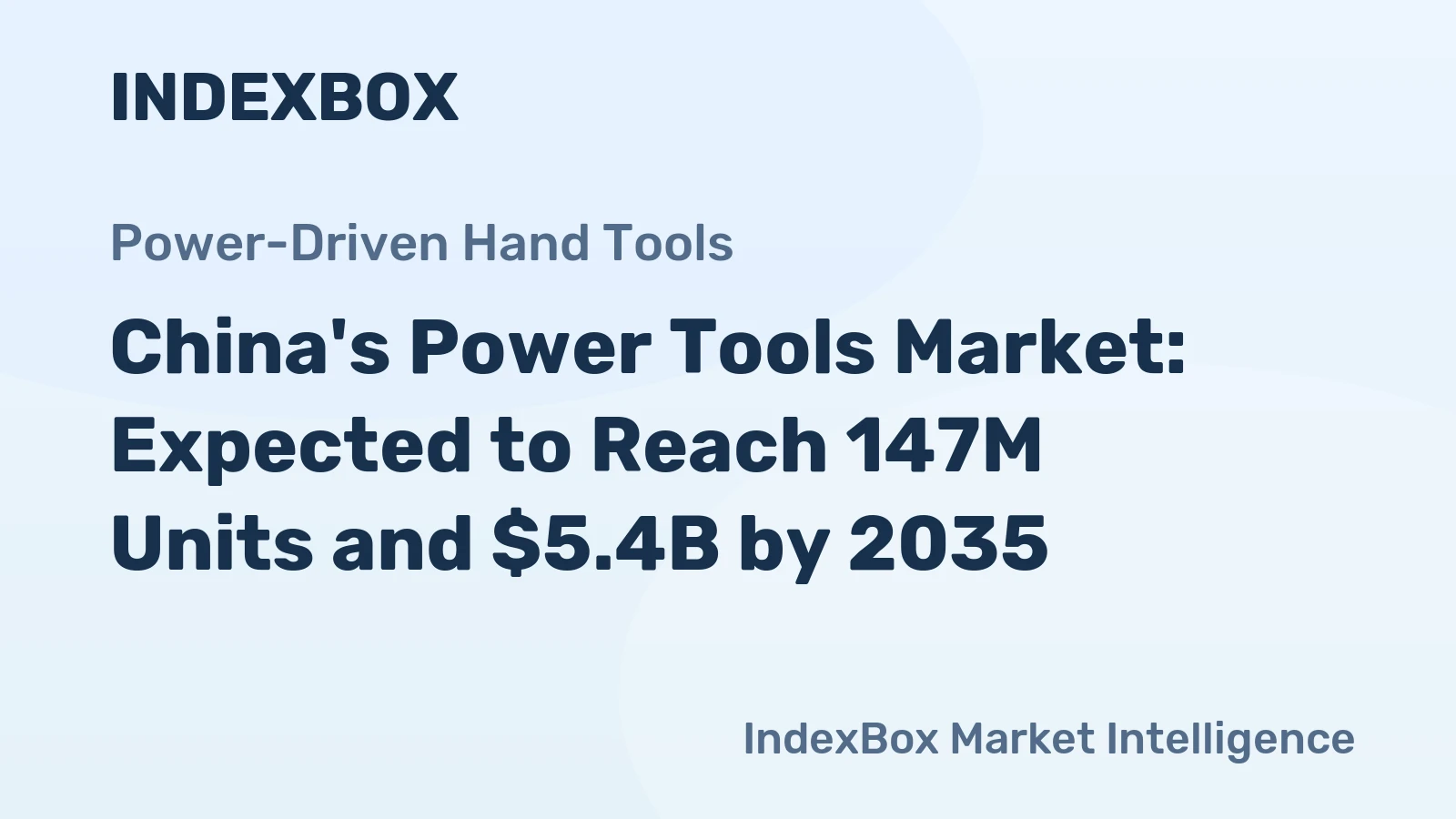 China's Power Tools Market: Expected to Reach 147M Units and $5.4B by 2035