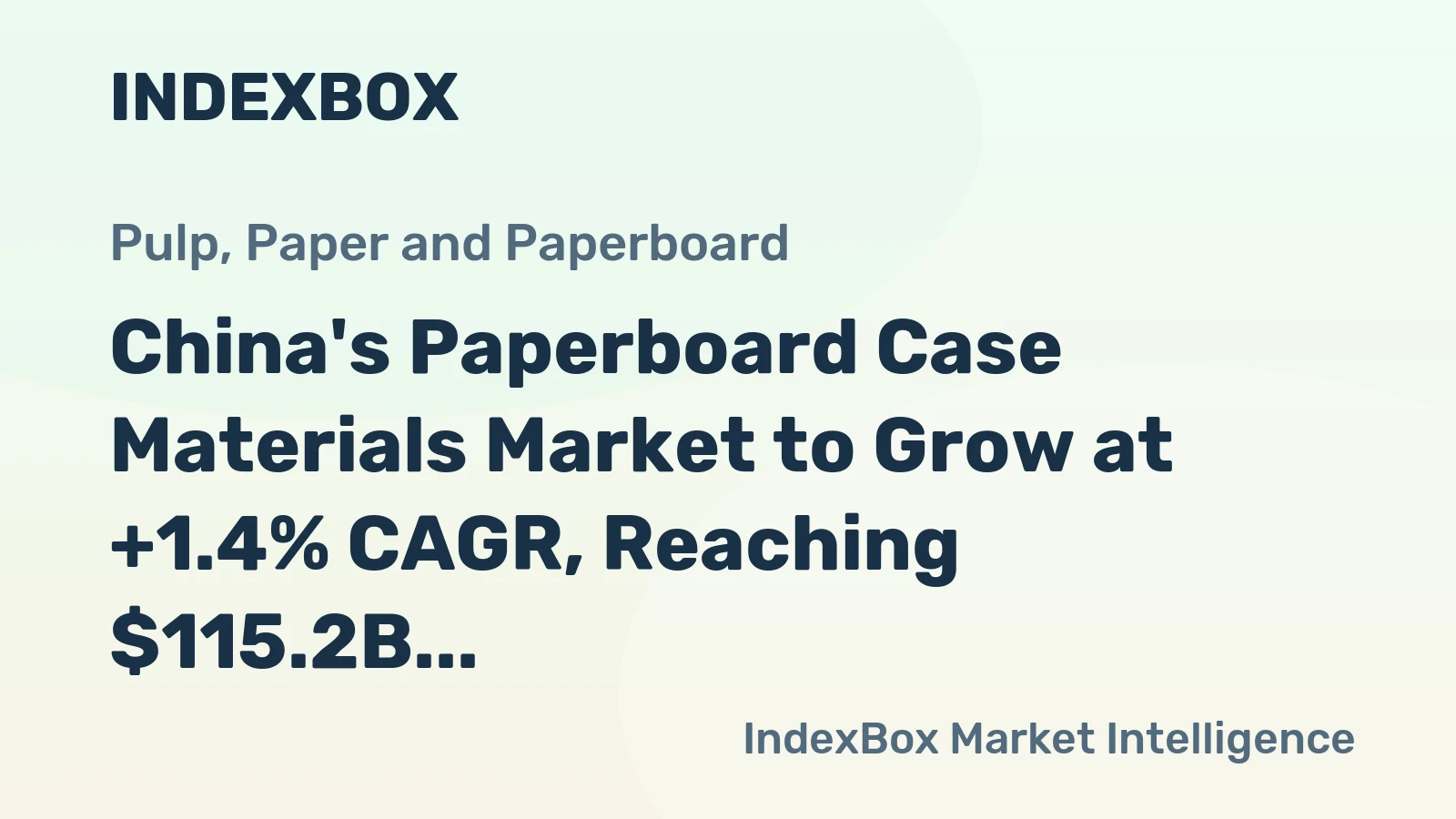 China's Paperboard Case Materials Market to Grow at +1.4% CAGR, Reaching $115.2B by 2035