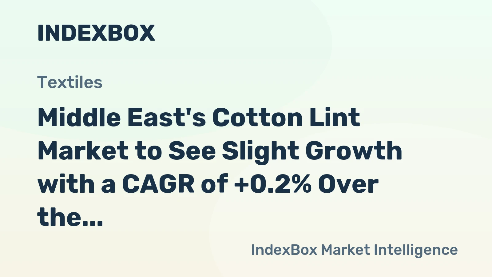Middle East's Cotton Lint Market to See Slight Growth with a CAGR of +0.2% Over the Next Decade