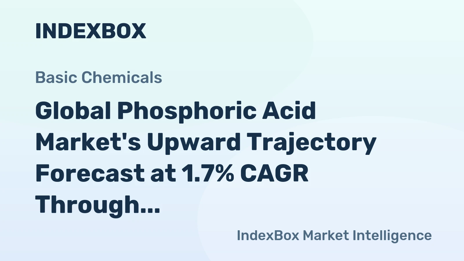 Global Phosphoric Acid Market's Upward Trajectory Forecast at 1.7% CAGR Through 2035