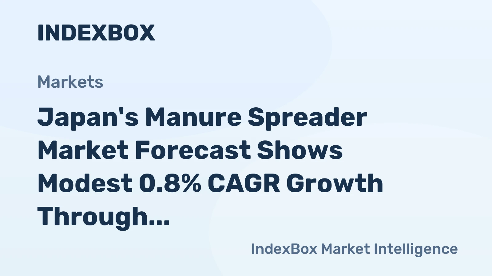 Japan's Manure Spreader Market Forecast Shows Modest 0.8% CAGR Growth Through 2035