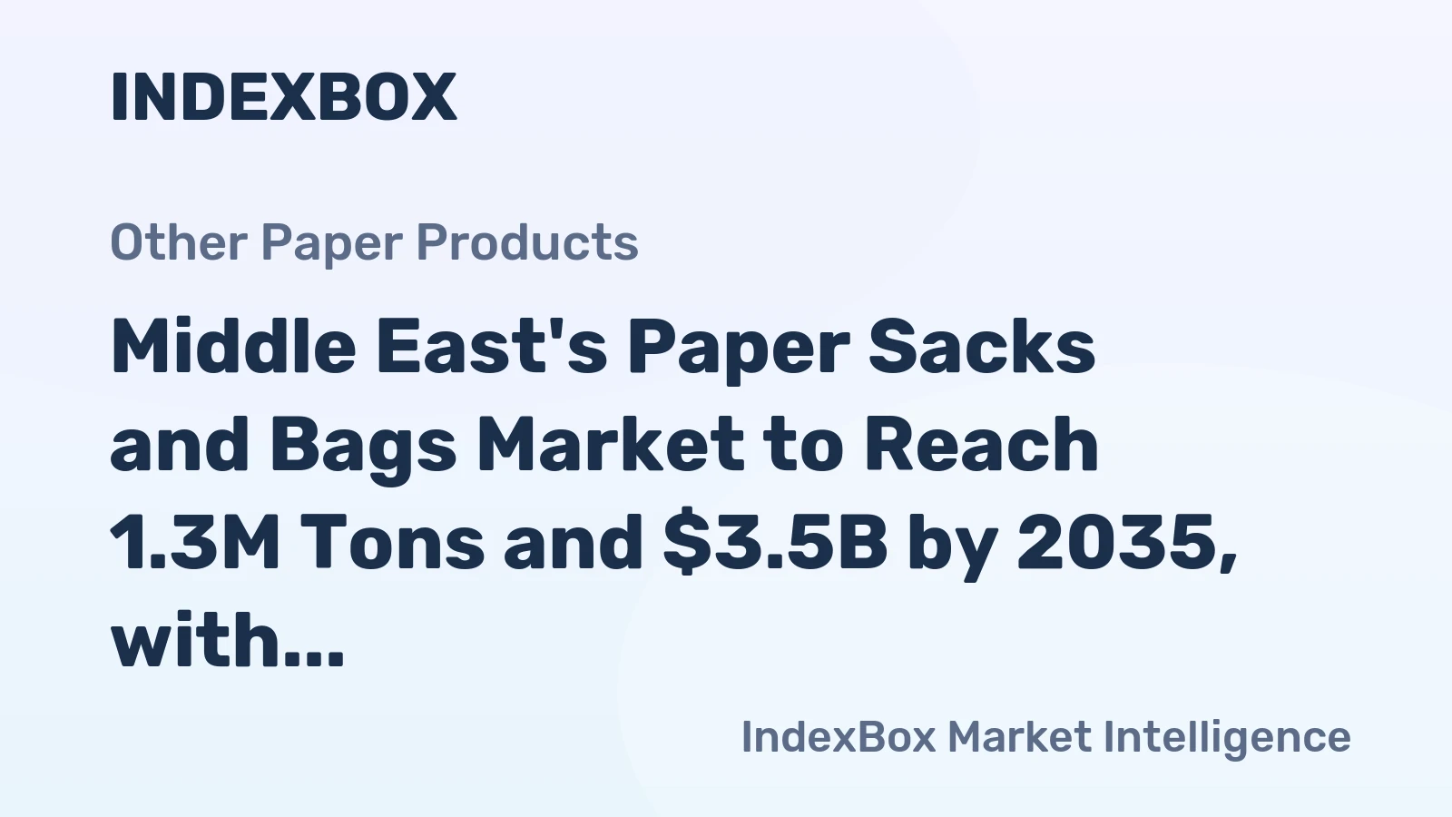 Middle East's Paper Sacks and Bags Market to Reach 1.3M Tons and $3.5B by 2035, with Modest Growth Forecasted