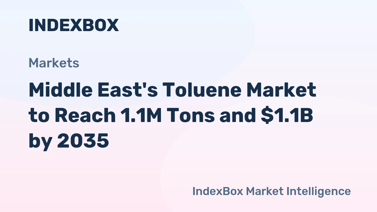 Middle East's Toluene Market to Reach 1.1M Tons and $1.1B by 2035
