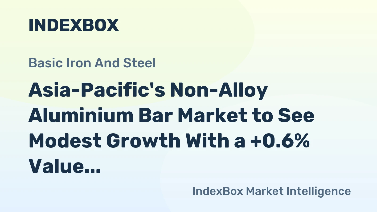 Asia-Pacific's Non-Alloy Aluminium Bar Market to See Modest Growth With a +0.6% Value CAGR