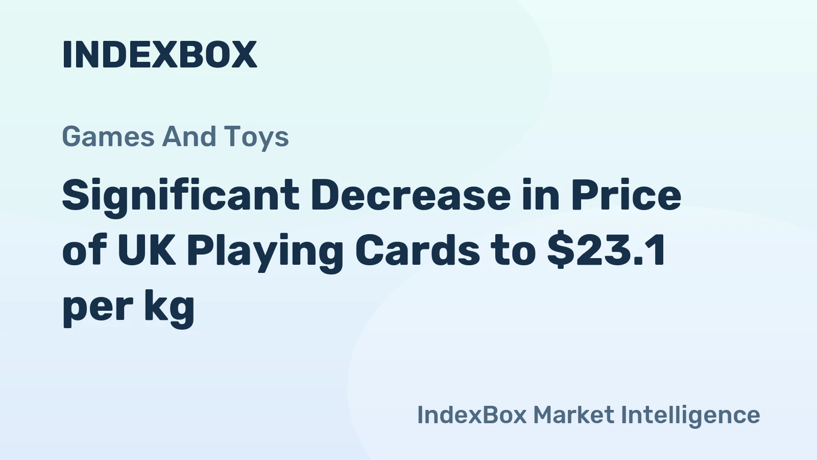 Significant Decrease in Price of UK Playing Cards to $23.1 per kg