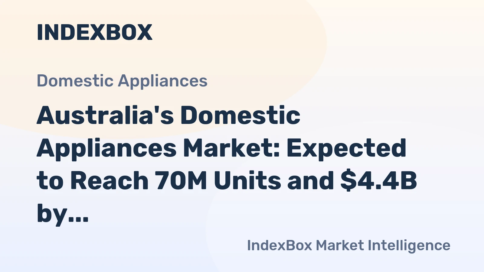Australia's Domestic Appliances Market: Expected to Reach 70M Units and $4.4B by 2035