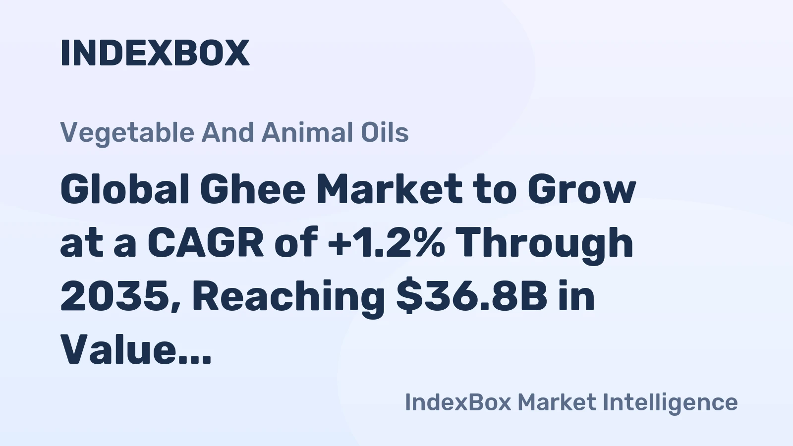 Global Ghee Market to Grow at a CAGR of +1.2% Through 2035, Reaching $36.8B in Value