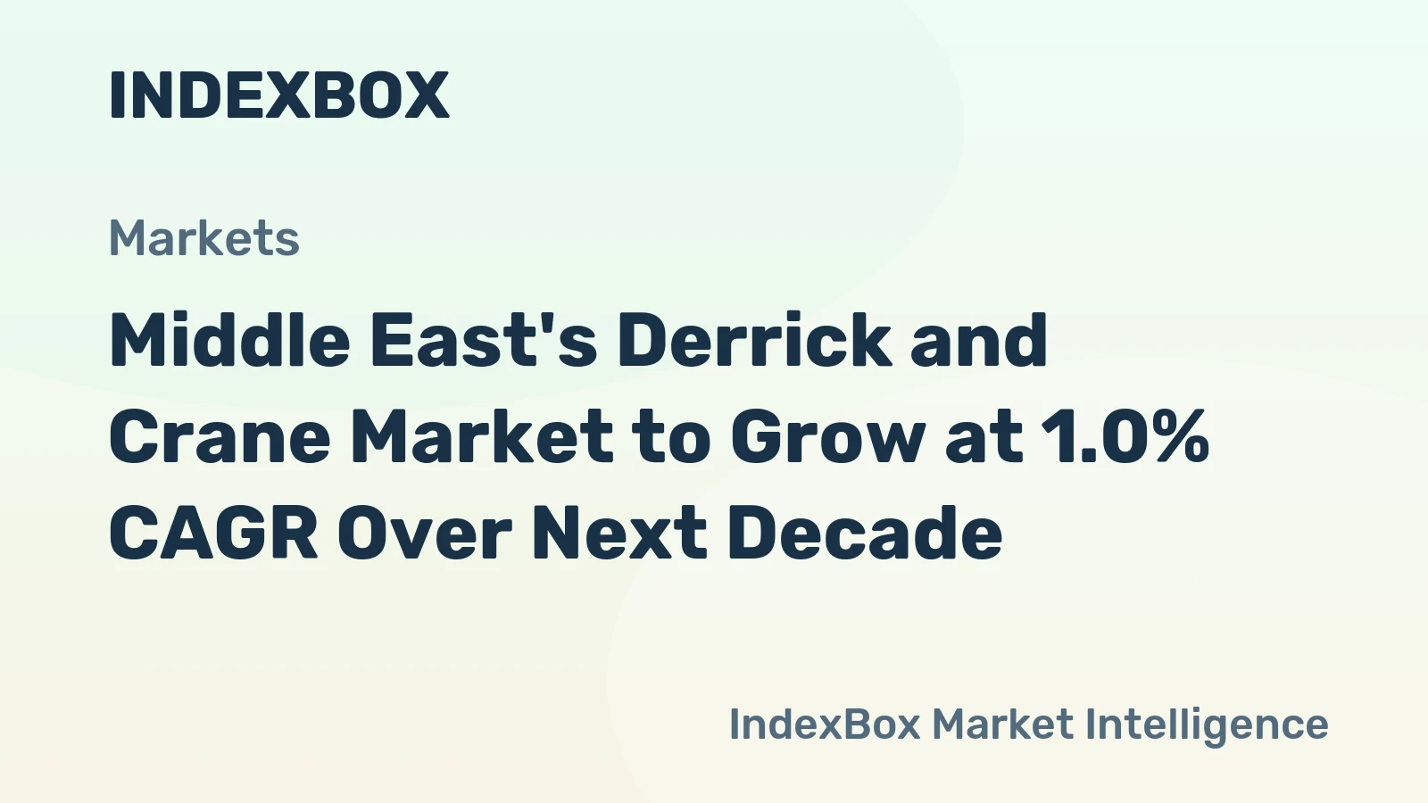 Middle East's Derrick and Crane Market to Grow at 1.0% CAGR Over Next Decade