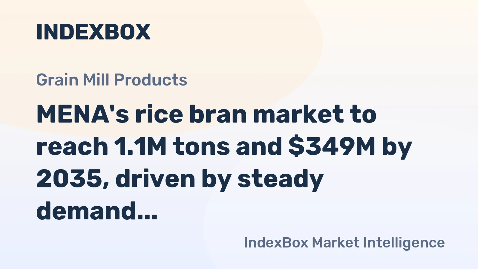 MENA's rice bran market to reach 1.1M tons and $349M by 2035, driven by steady demand growth.