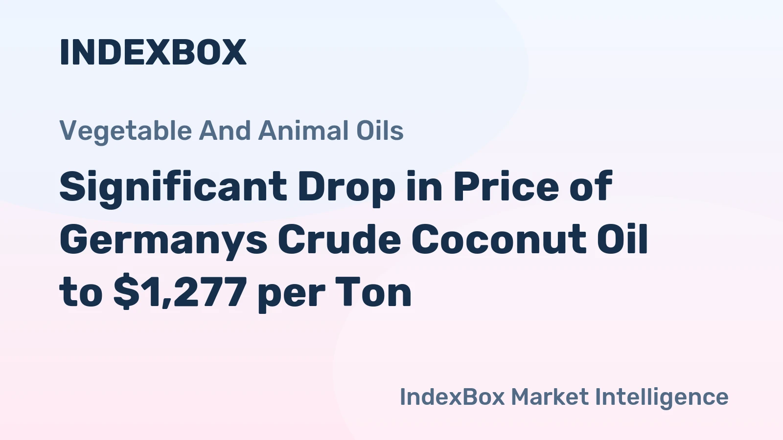 Significant Drop in Price of Germanys Crude Coconut Oil to $1,277 per Ton
