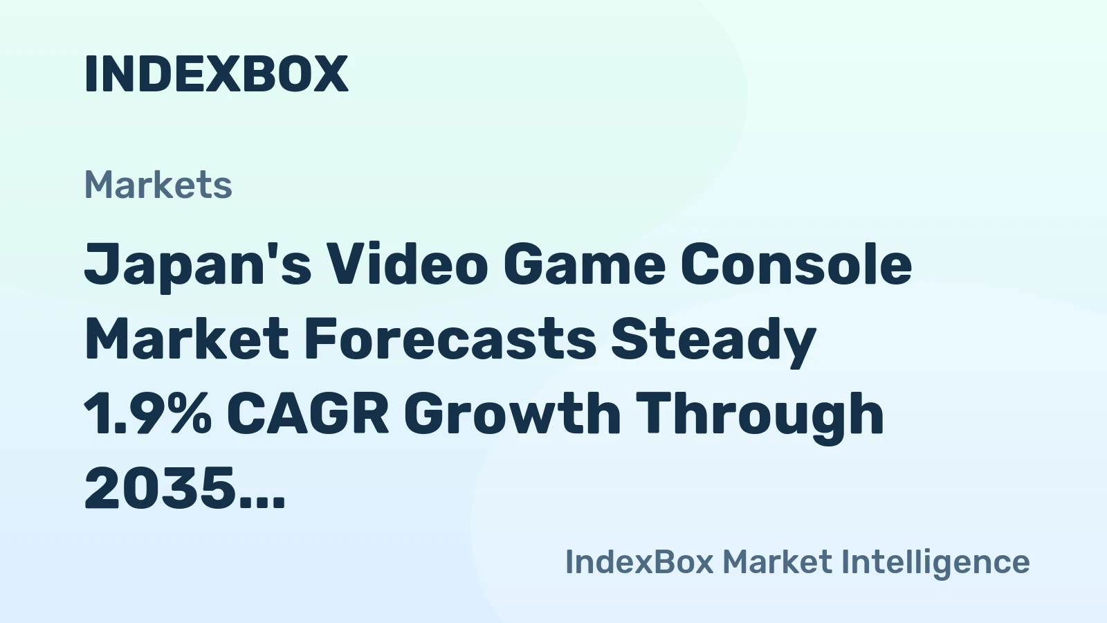 Japan's Video Game Console Market Forecasts Steady 1.9% CAGR Growth Through 2035