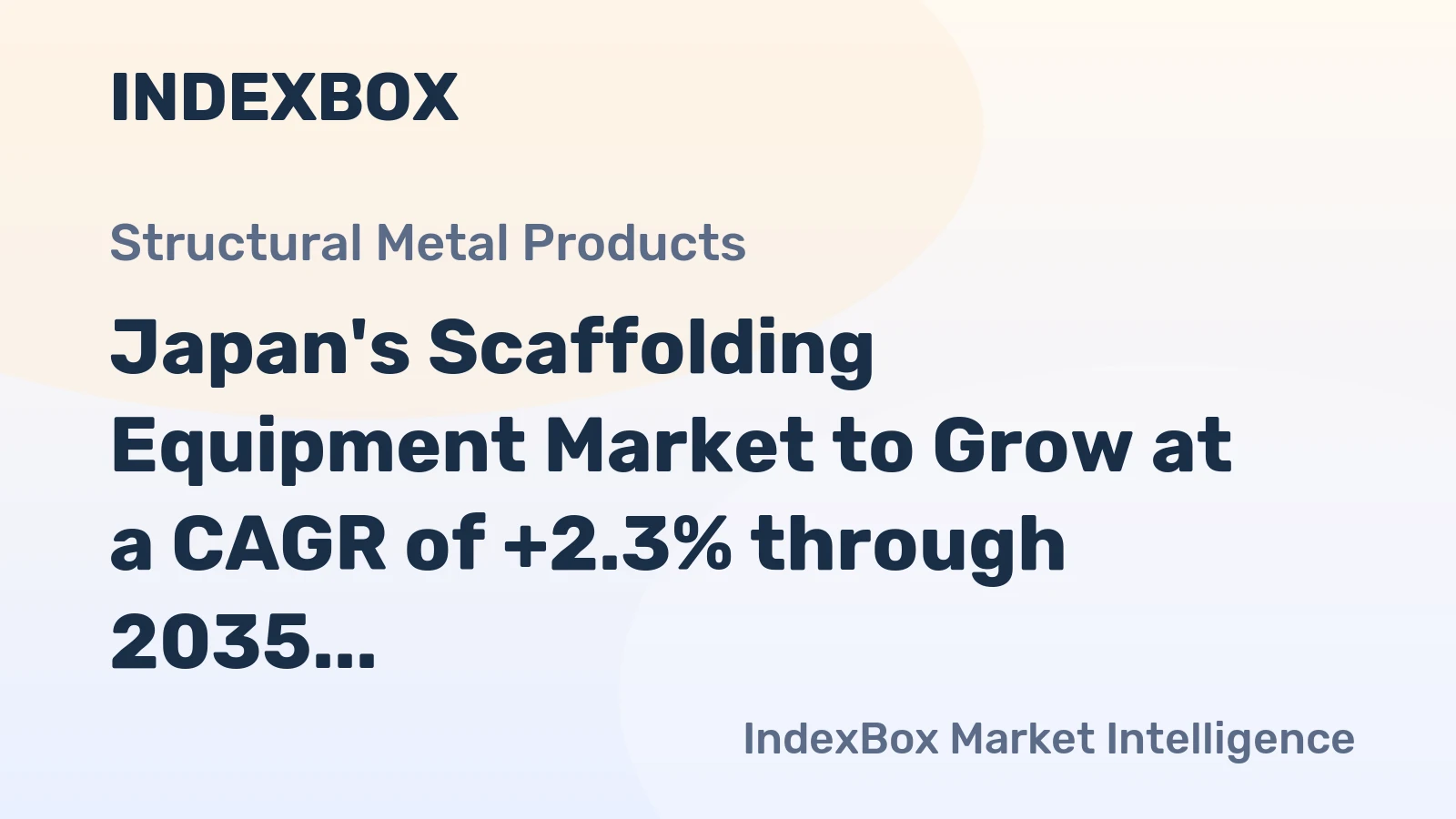 Japan's Scaffolding Equipment Market to Grow at a CAGR of +2.3% through 2035, Reaching $2.8B in Value