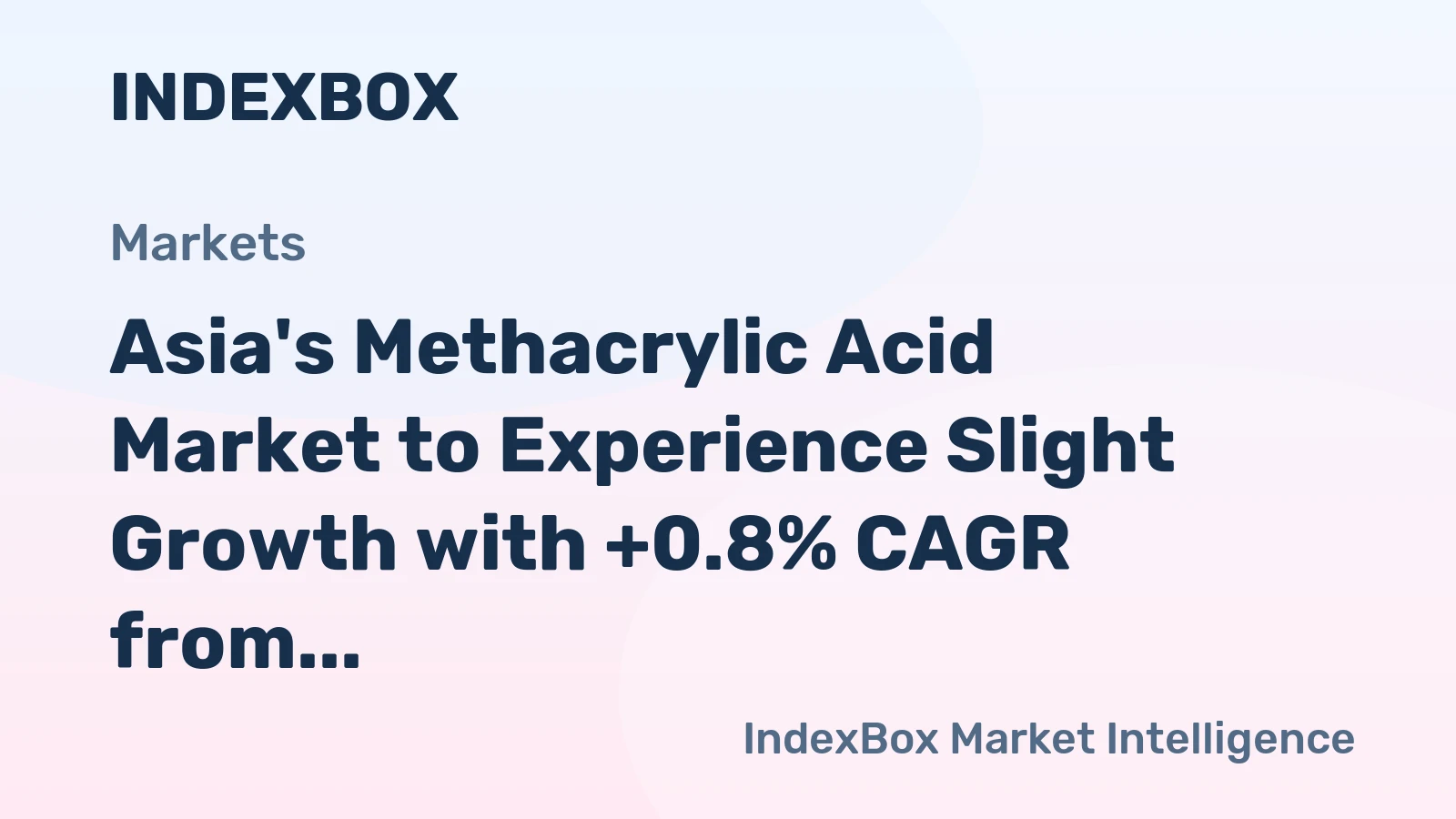 Asia's Methacrylic Acid Market to Experience Slight Growth with +0.8% CAGR from 2024-2035