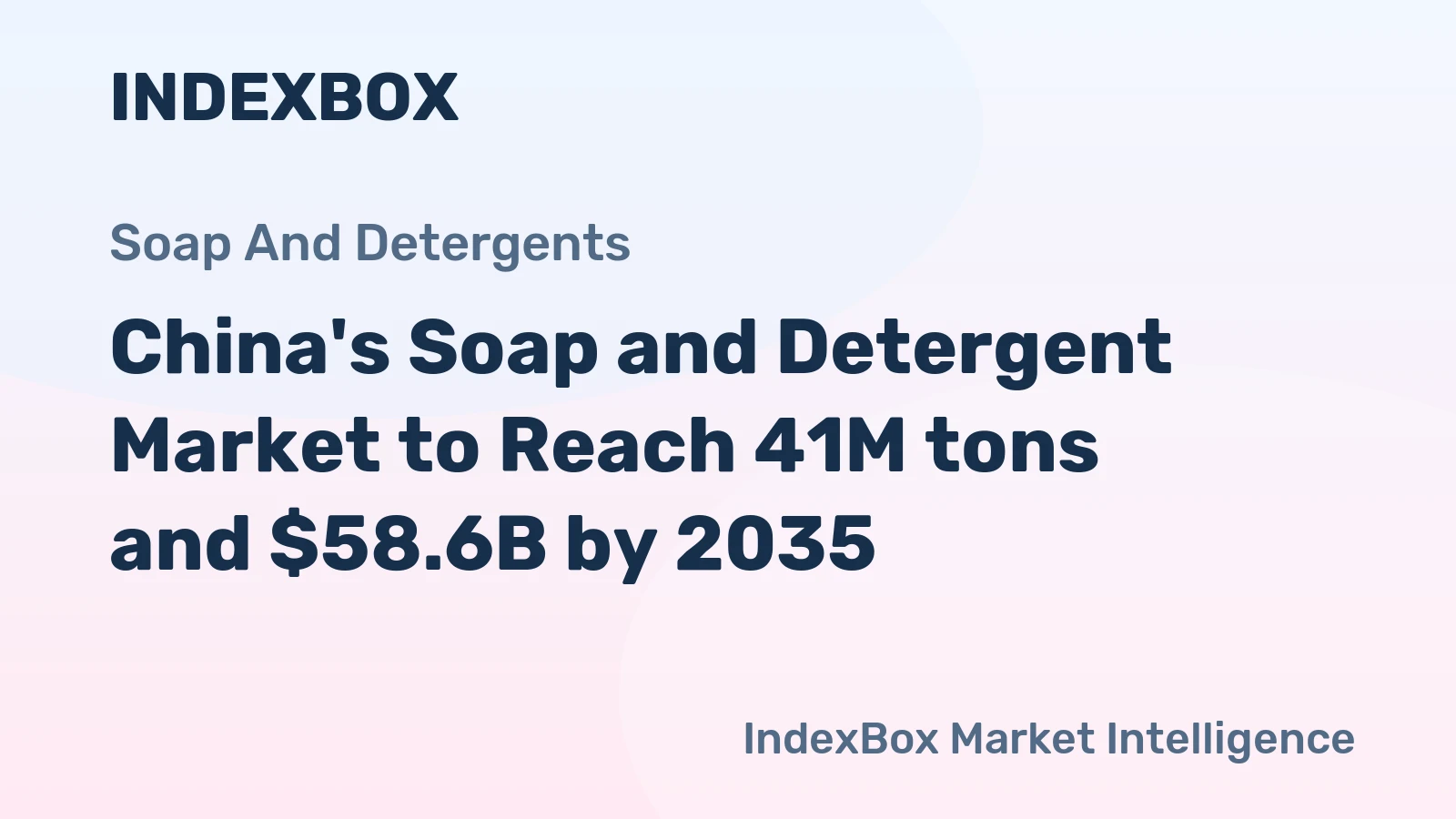 China's Soap and Detergent Market to Reach 41M tons and $58.6B by 2035