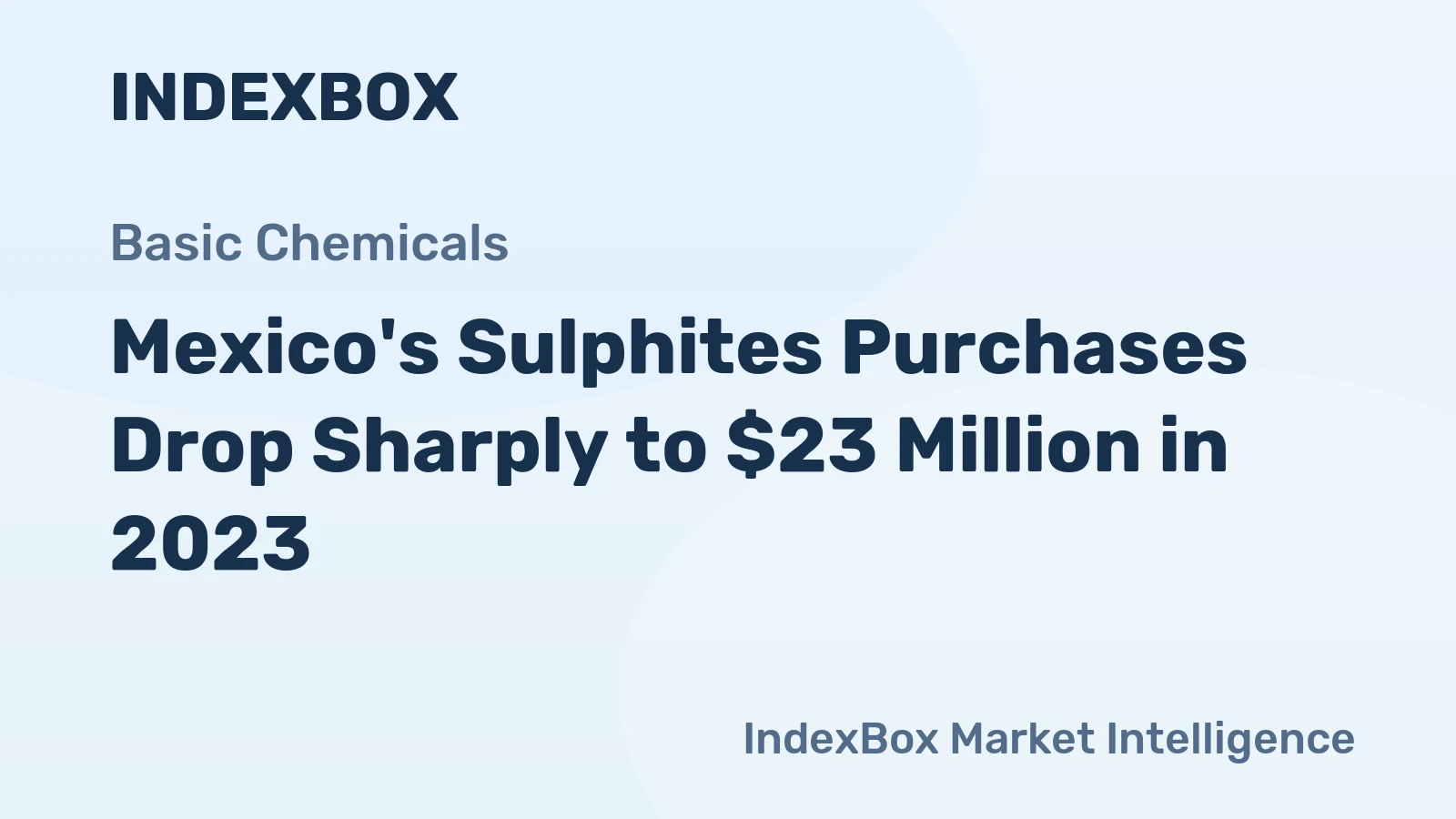 Mexico's Sulphites Purchases Drop Sharply to $23 Million in 2023